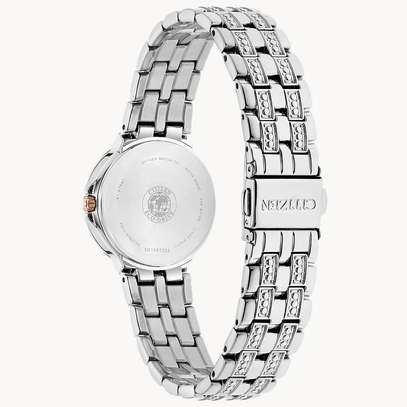 Silhouette Crystal - Ladies Eco-Drive EW2340-58A Silver Silhouette Crystal - Ladies Eco-Drive EW2340-58A Silver